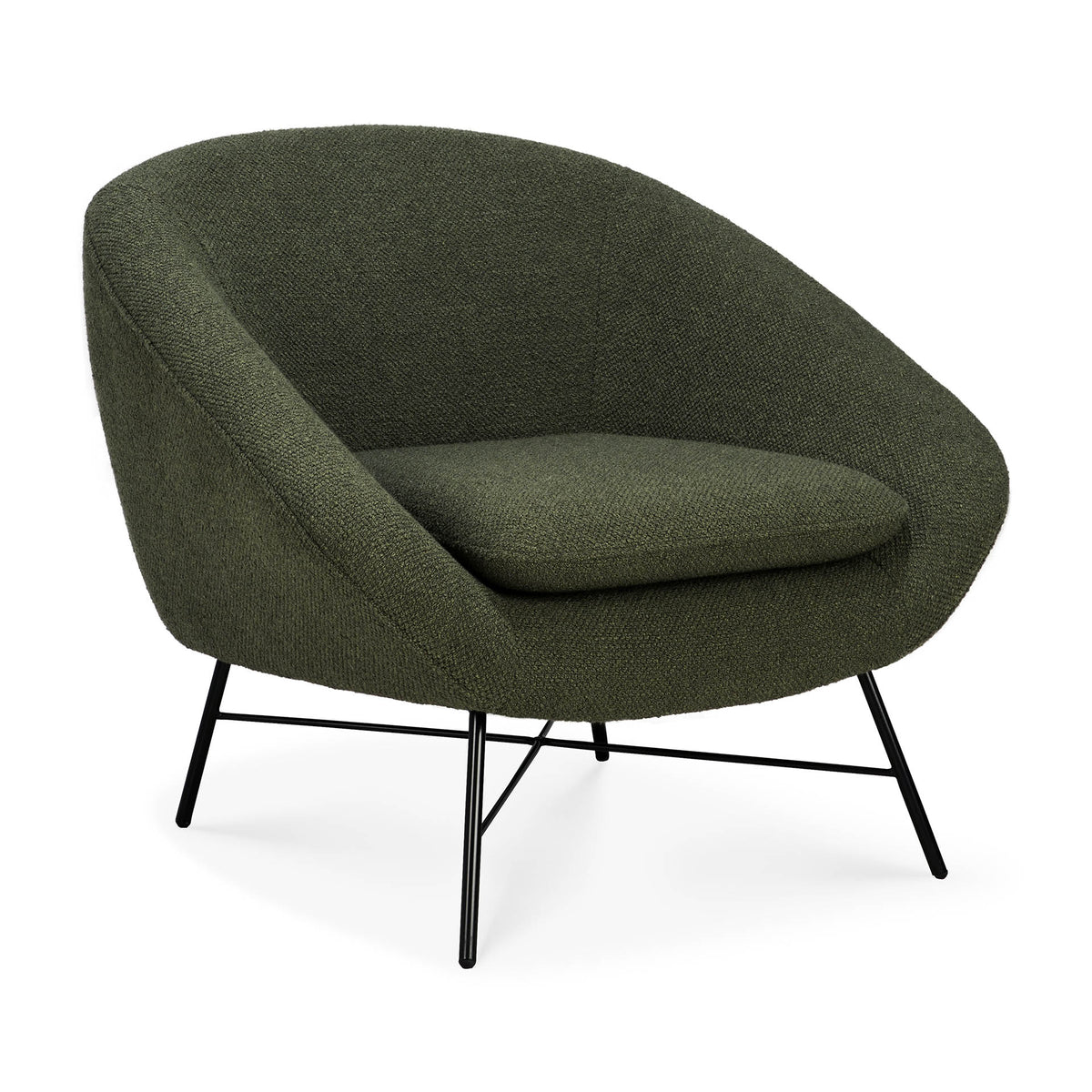 Ethnicraft Barrow lounge chair Pine Green - W81/D79/H71cm– Oishi ...
